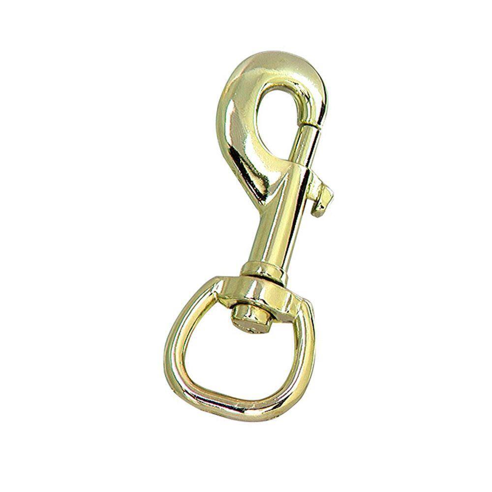 Lehigh 90 lb. x 4-1/8 in. x 1 in. Brass Round Swivel Eye Bolt Snap ...