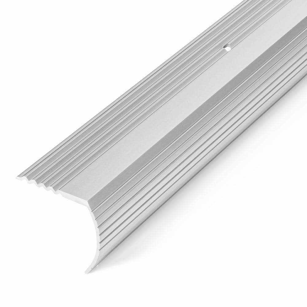 TrimMaster Silver 1-1/16 in. x 36in. Aluminum Stair Edging Transition ...