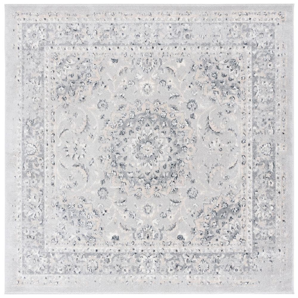 SAFAVIEH Layla 7 ft. x 7 ft. Ivory/Gray Ornate Medallion Square Area Rug LAY106A-7SQ - The Home ...