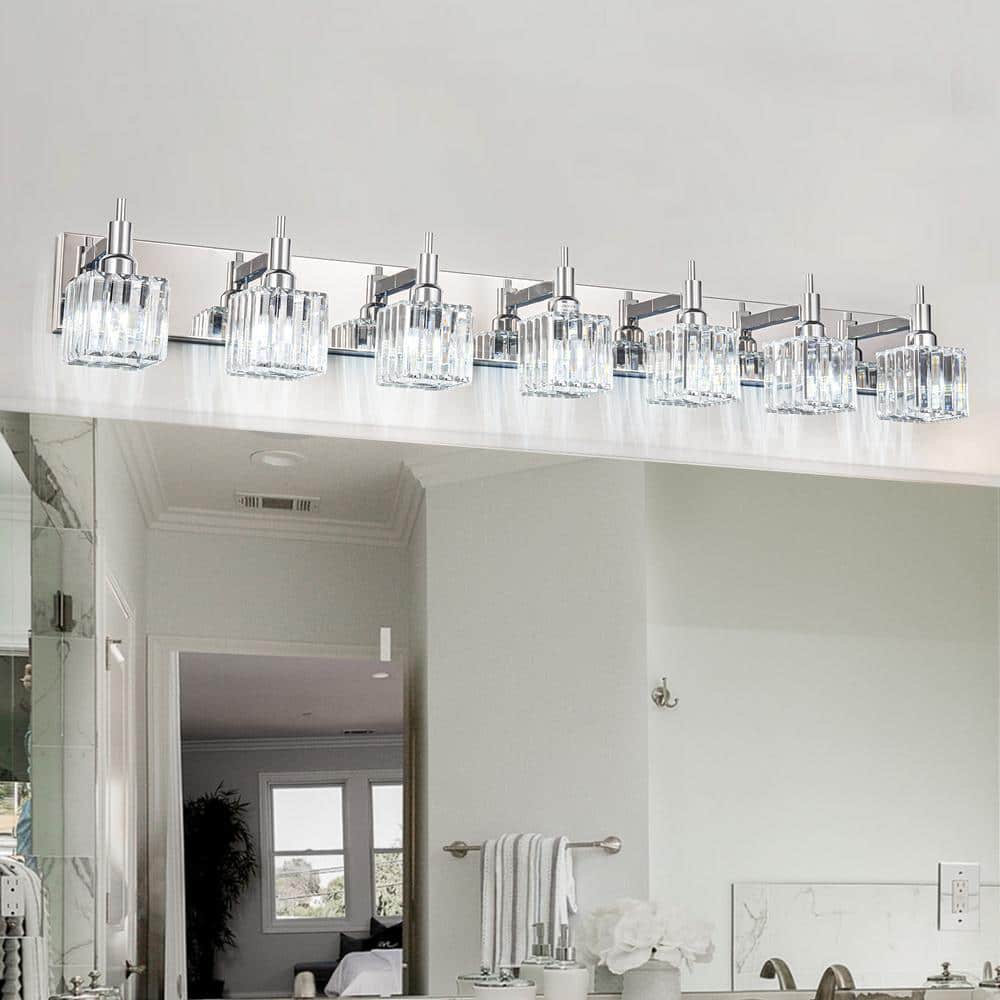 EDISLIVE Orillia 51.18 in. 7-Light Modern Chrome Bathroom Vanity Light ...