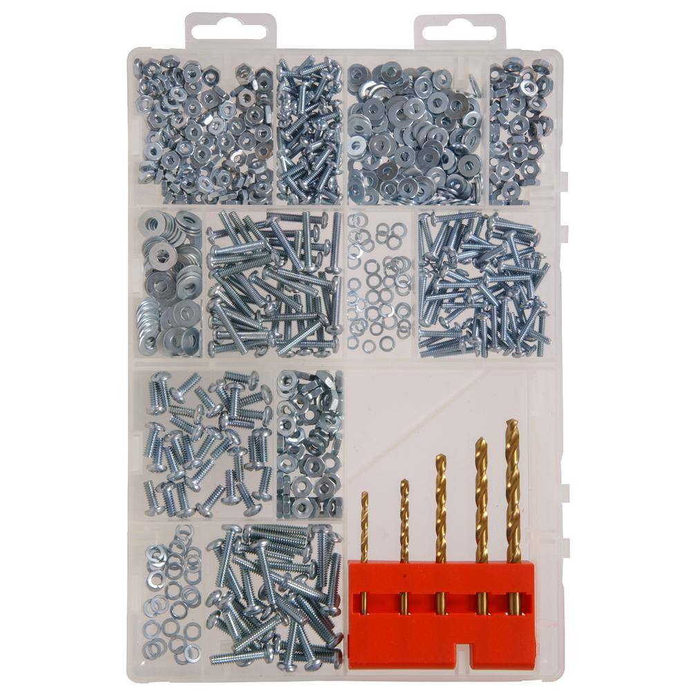 Hillman Zinc Machine Screw, Flat Washer, Split Lock Washer and Nut with ...