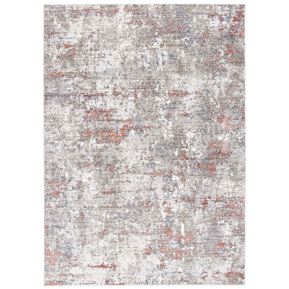 SAFAVIEH History 8 ft. x 10 ft. Light Gray/Terracotta Abstract ...