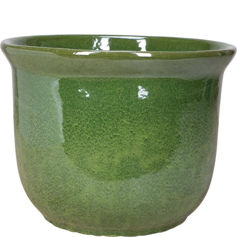 12 in. Grass Green Ceramic Langston Garden Planter GGC-300C-CLG - The ...