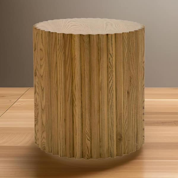 HOME IMPORTS EMPORIUM 19.7 in. Walnut Brown Round Wood End Table ...