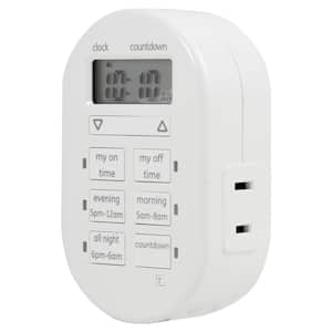 Defiant 15 Amp 7-Day Indoor Digital Timer with 8-Outlet Power Strip ...
