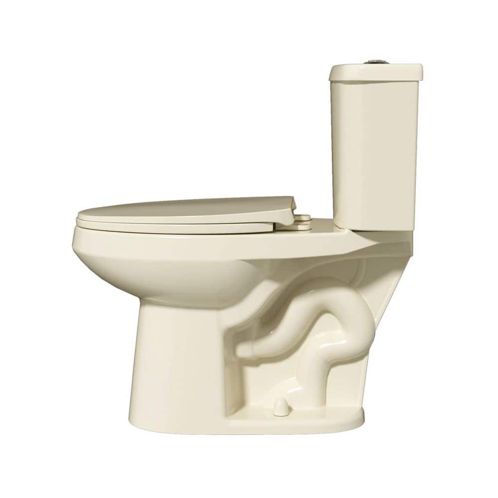 HOMLYLINK Dual Flush 1.0/1.28 GPF Elongated Toilet in Bone 2-Piece ...