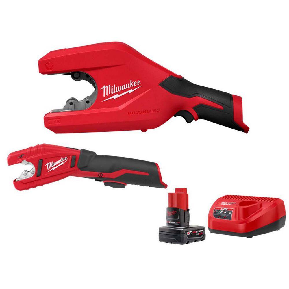 Milwaukee M12 12 Volt Lithium Ion Cordless 2 in. Copper Tubing Cutter ...