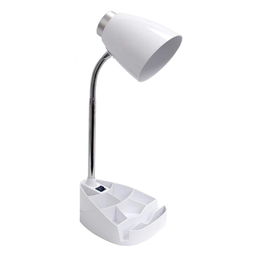 Creekwood home 18.5 in. White Modern Organizer Desk Lamp with Flexible ...