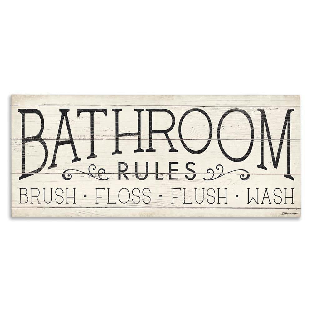 Stupell Industries Bathroom Rules Sign Brush Floss Wash by Stephanie ...