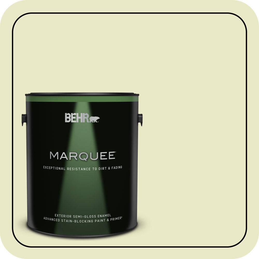 BEHR MARQUEE 1 gal. #PPU9-16 Pale Celery Semi-Gloss Enamel Exterior ...