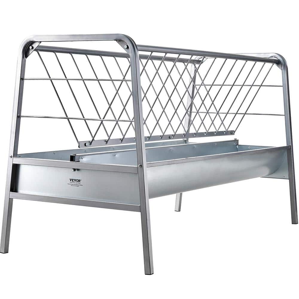 VEVOR Livestock Hay Feeder, 2 in 1 Grain and Hay Feeder, 80-Gal. Capacity Pasture Feeder, 59 in ...