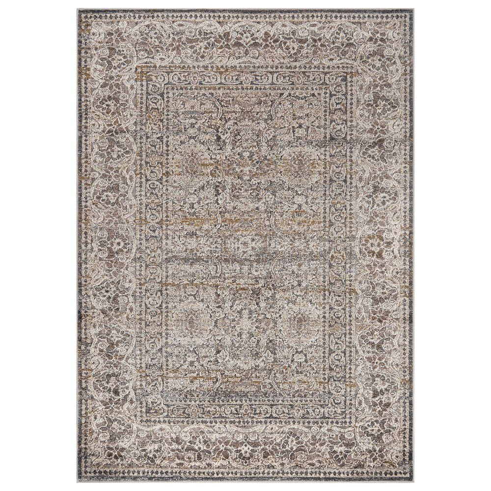 World Rug Gallery Vintage Abrder Stone Indoor High-Low Area Rug 4 ft. x ...