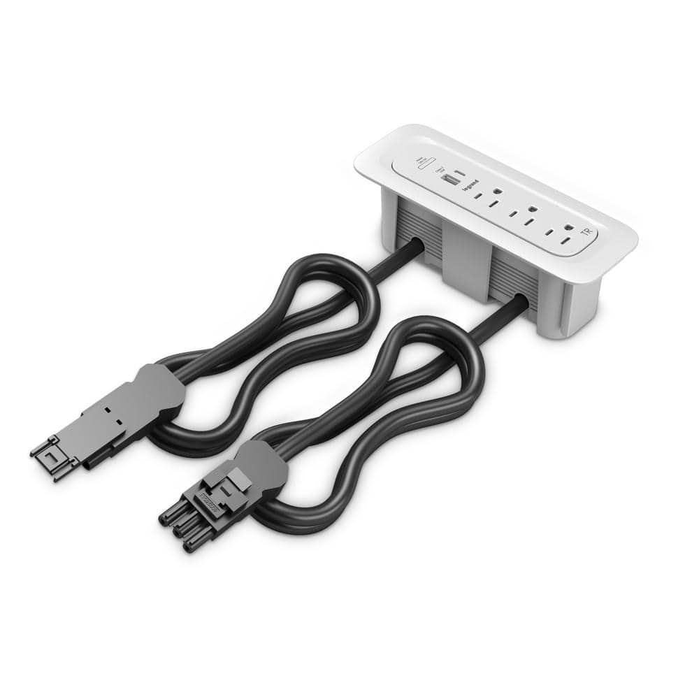 Legrand Wiremold ModPower White 3-Outlet Middle Unit Integrated ...