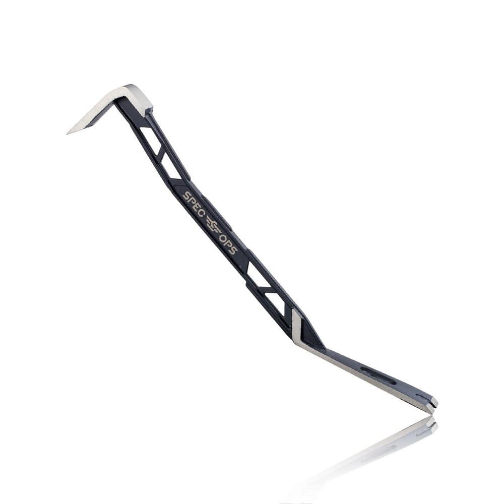SPEC OPS 18 in. Flat Pry Bar Crowbar, Curved Rocker Head, Teardrop Nail ...
