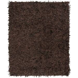 SAFAVIEH Santa Monica Shag Brown 5 ft. x 8 ft. Solid Area Rug SGN725-2727-5