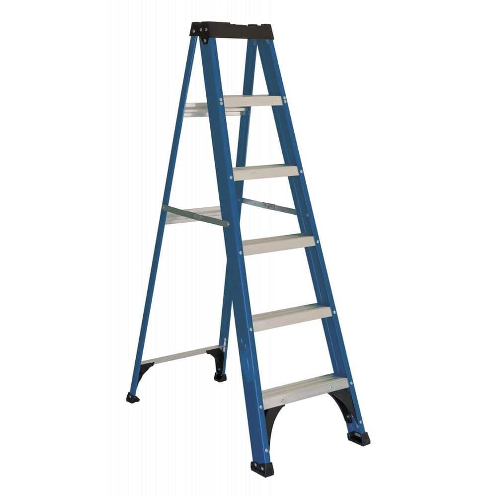 Ladder 6 ' Fiberglass Step, 10' Reach, 225-lb, Load Capacity, W-3217-06 ...