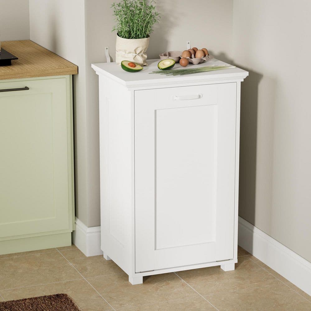 FUFU&GAGA White Wood 20 in. W x 32.2 in. H Food Pantry Cabinet ...
