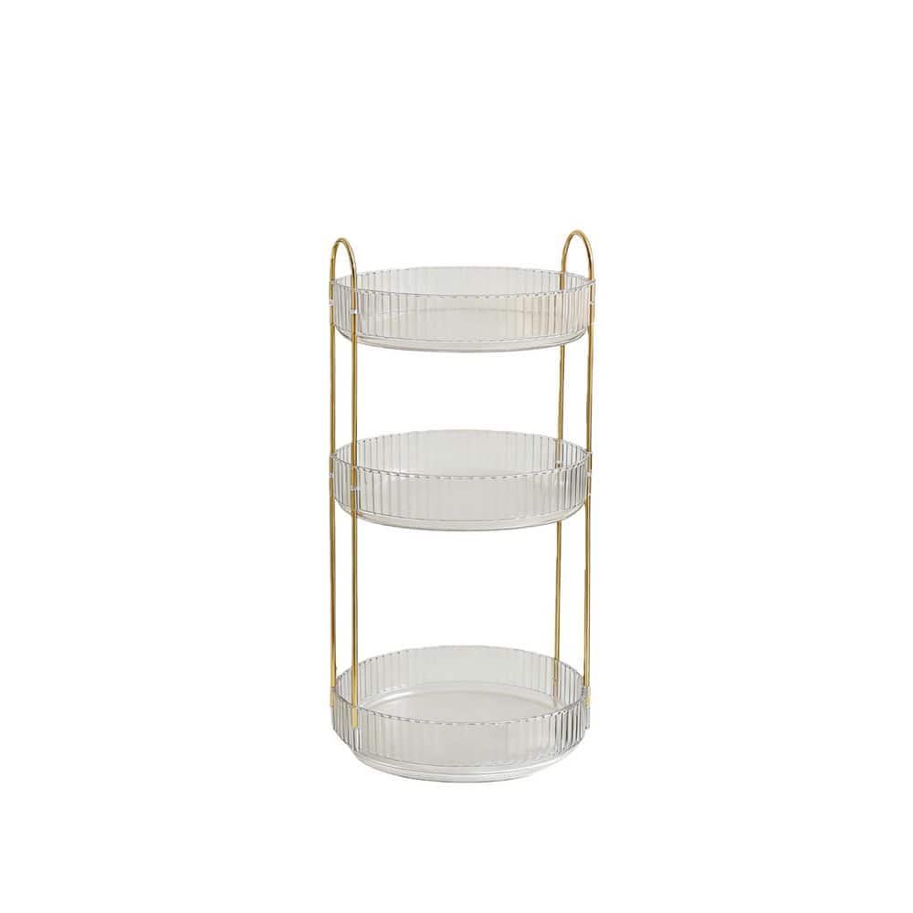 Numhew 3-Tier 360 Rotating Vanity Organizer in White, Cosmetic Storage ...