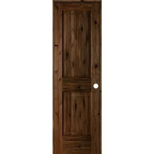 Krosswood Doors 32 in. x 80 in. Knotty Alder 2 Panel Left-Hand Square ...