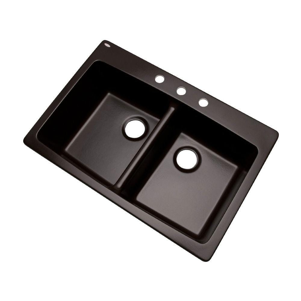 Mont Blanc Waterbrook Dual Mount Composite Granite 33 in. 3-Hole Double ...