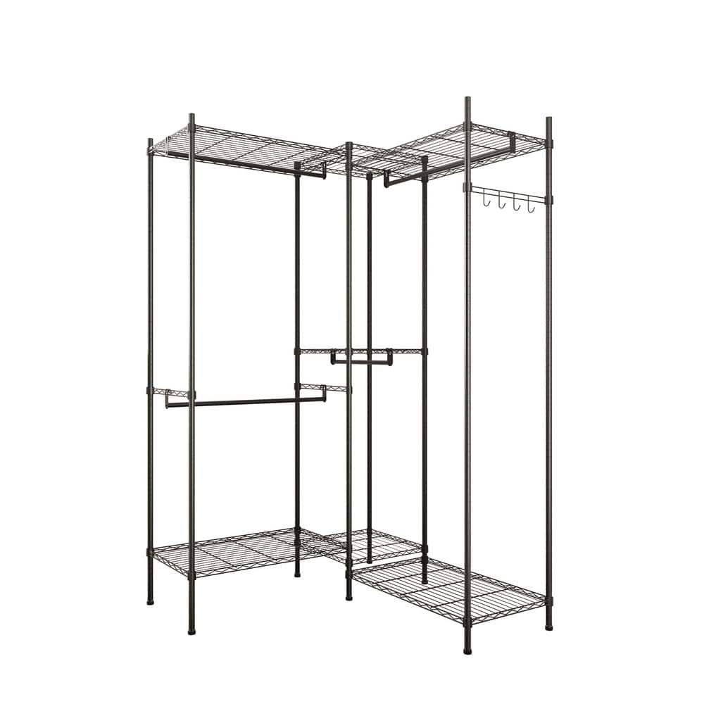 Karl home Black Iron Clothes Rack 70.87 in. W x 76.78 in. H ...