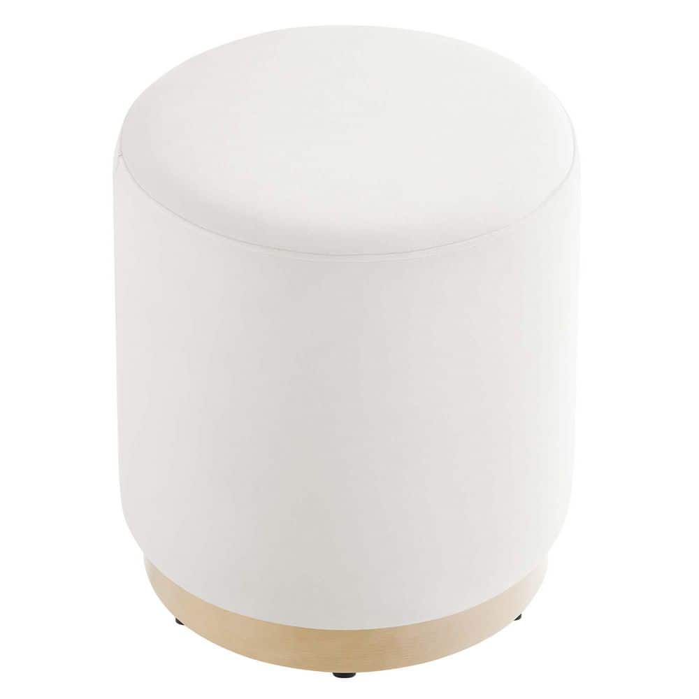 MODWAY Tilden 16 in. Alabaster Natural Performance Velvet Upholstered ...