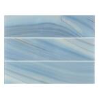 Jeffrey Court Orbit Blue 4 in. x 16 in. Linear Glossy Glass Wall Tile ...