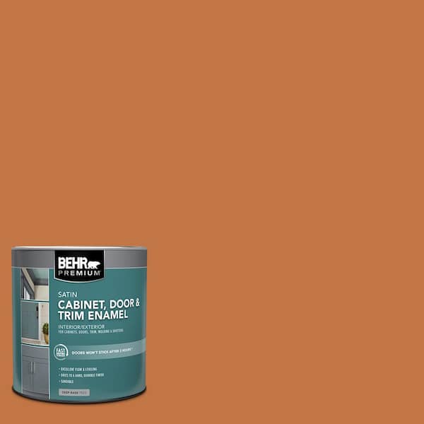 BEHR PREMIUM 1 qt. #PPU3-02 Marmalade Glaze Satin Enamel Interior ...