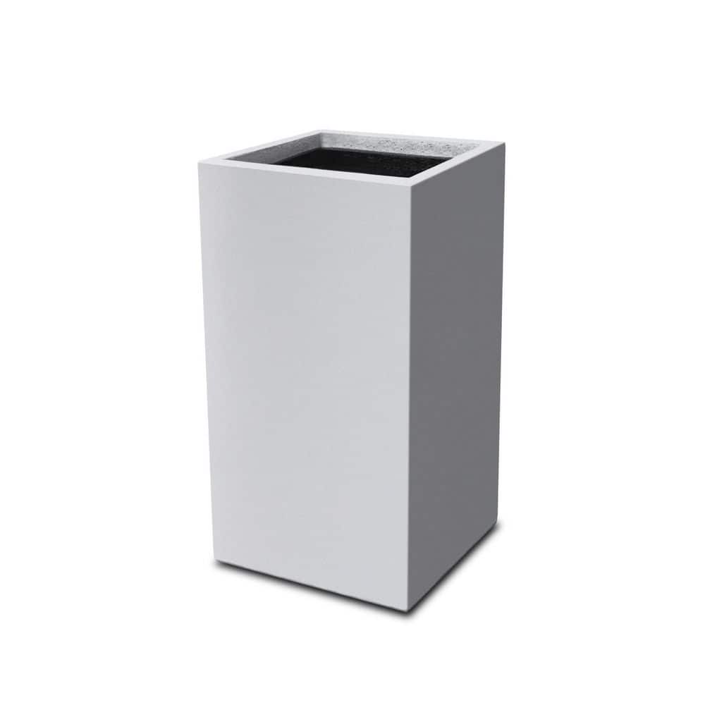 Reviews for KANTE 27.6"H Pure White Tall Rectangular Concrete Planter ...