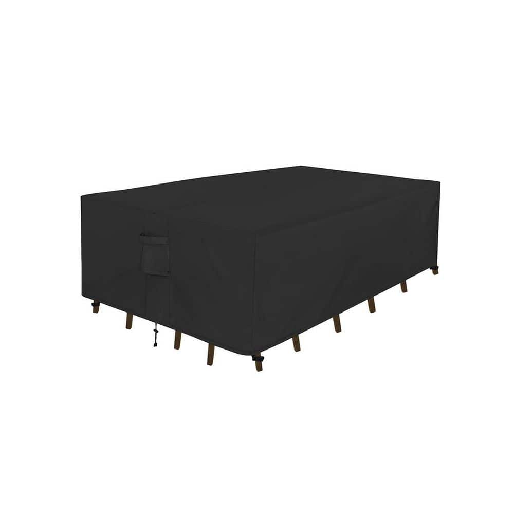 Phewnyzo 110"L x 84"W x 28"H Black Rectangle Patio Furniture Cover ...