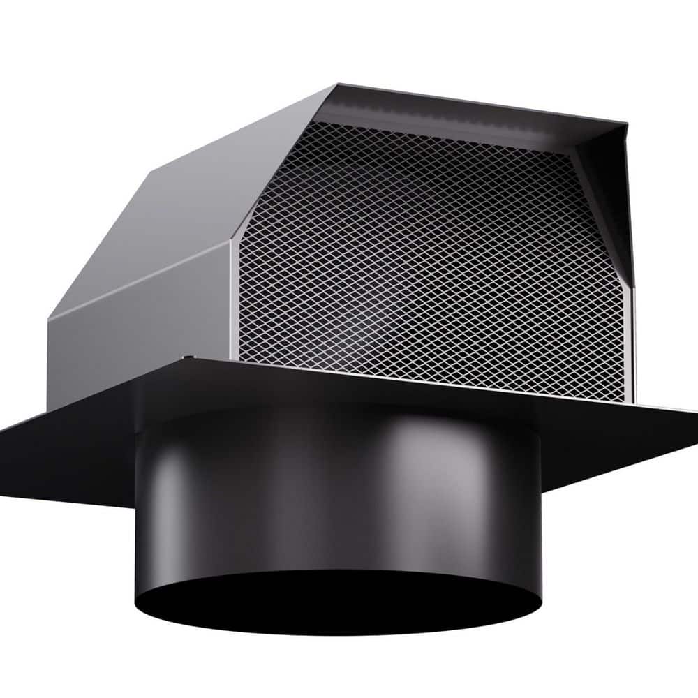 Laybus 4 in. Black Heavy-Duty Steel Static Roof Vent, Roof Exhaust Vent ...