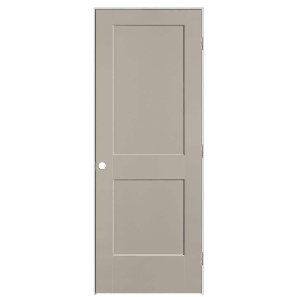 Masonite 30 in. x 80 in. 2-Panel Logan Left-Hand Solid Core Smoked Tan ...