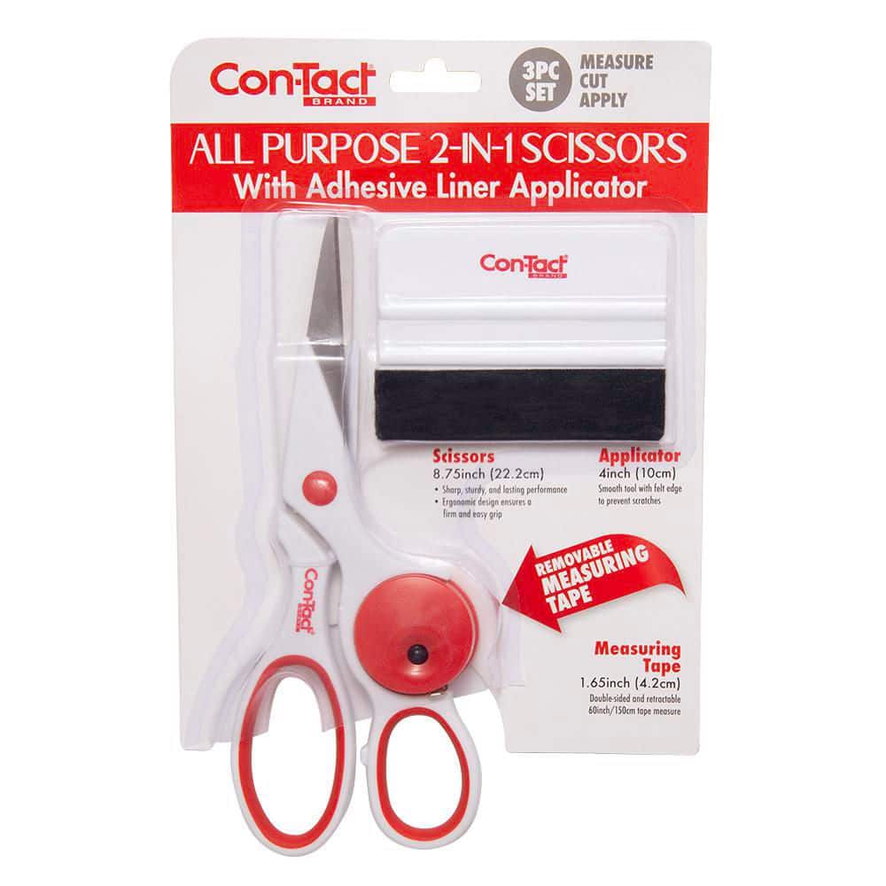 Con-Tact Gloss White and Red Scissors 5.90 in. D x 2.95 in. L Slip ...