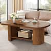 BYBLIGHT Kerlin 45.27 in. Brown Rectangle MDF Coffee Table with Storage ...
