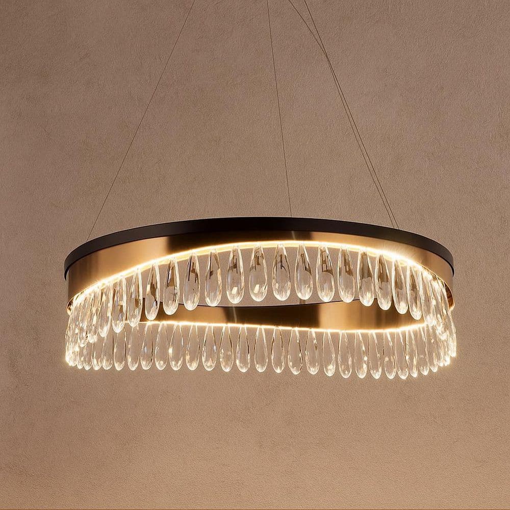 LNC 1-Light Dimmable Integrated LED Matte Black and Plating Brass ...