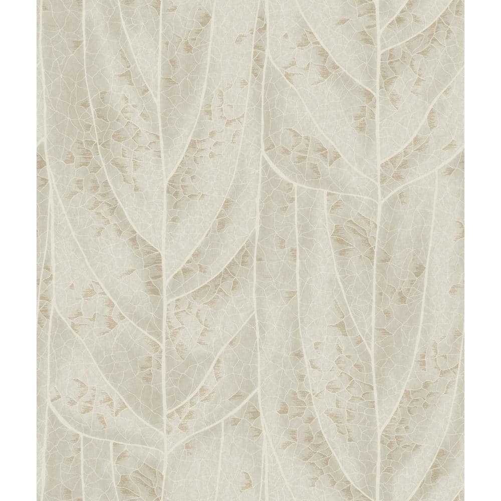 Candice Olson Dicot Beige Leaf Wallpaper NT6144 - The Home Depot