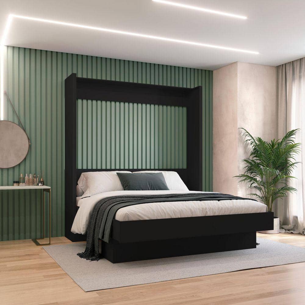 Oakland Living Black Wood Frame King Murphy Bed LILA-BED-KG-BK - The ...