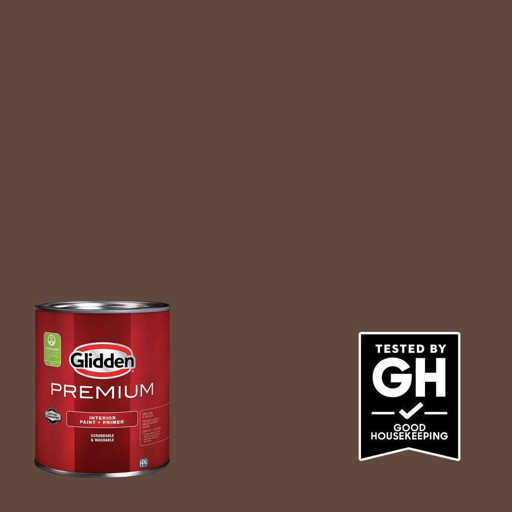 Glidden Premium 1 qt. PPG1075-7 Fudge Truffle Flat Interior Latex Paint ...