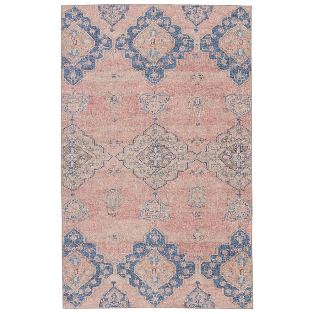 Jaipur Living Adalee Pink/Blue 7 ft. 6 in. x 9 ft. 6 in. Medallion Area ...