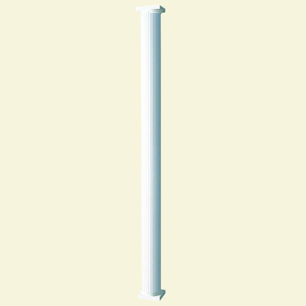 AFCO 8 ft. x 6 in. Aluminum Round Column with Cap and Base 006AC608 ...