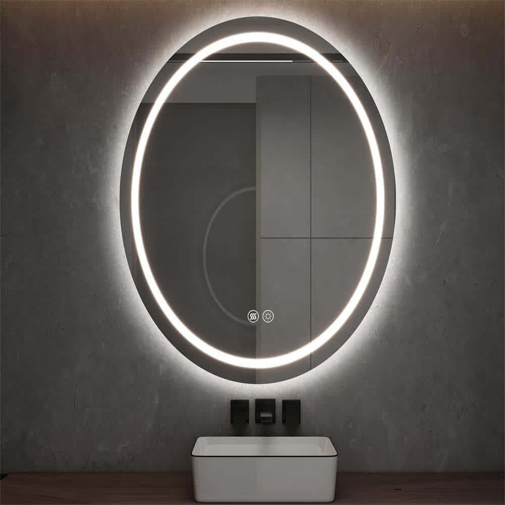 Reviews for 30 in. W x 40 in. H Oval Frameless LED Light Anti Fog Wall ...
