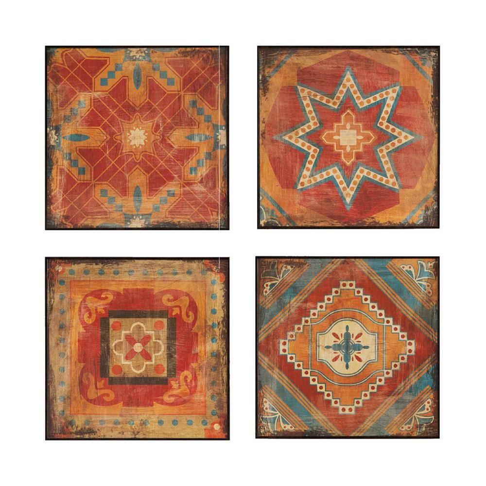 Miscool Anky 4-Piece Framed Art Print 15 in. x 15 in. Framed Art Set ...