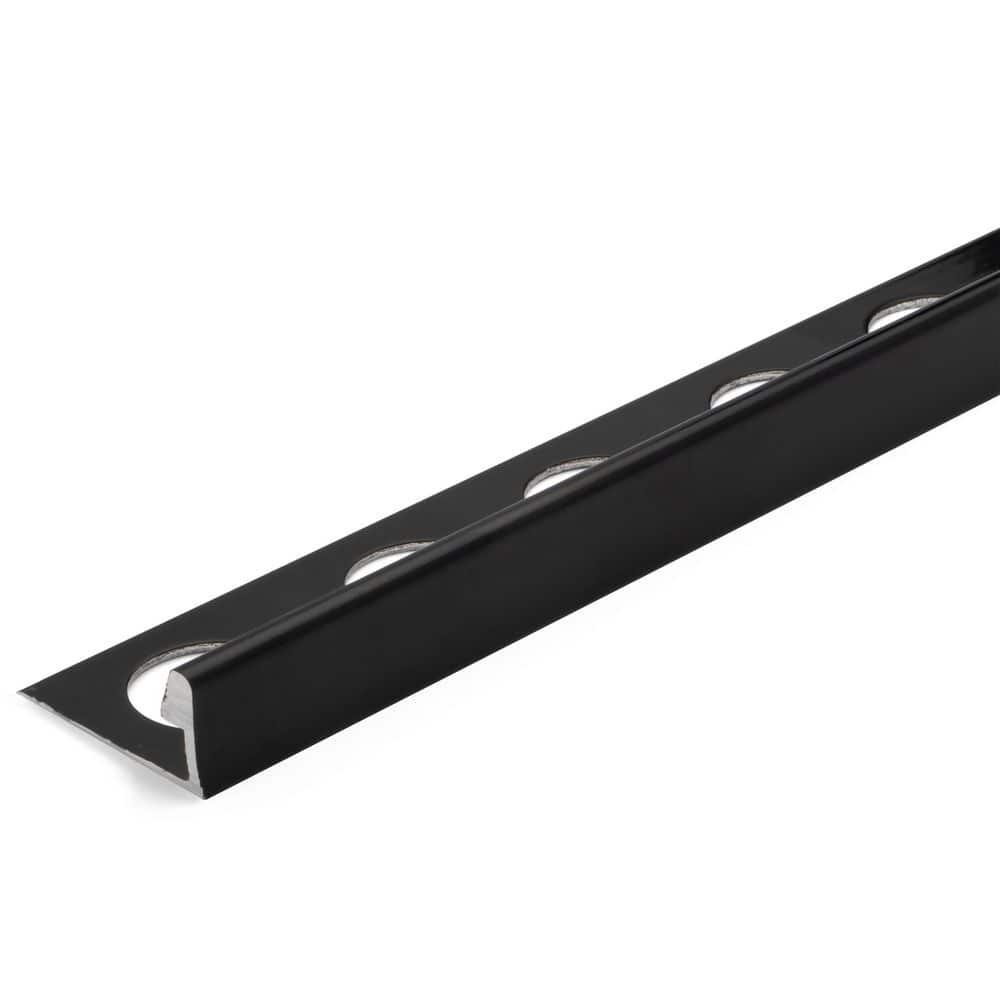 Reviews for TrimMaster Black 1/2 in. x 120 in. Aluminum L-Shaped Tile ...