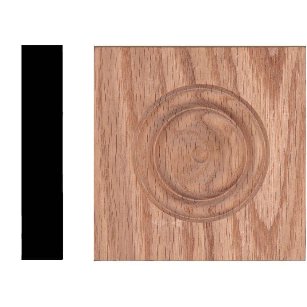 HOUSE OF FARA 4-1/2 in. x 4-1/2 in. x 7/8 in. Oak Rosette Moulding R280 ...