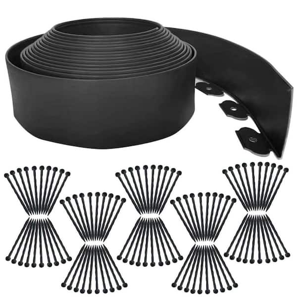 Vigoro 60 ft. L x 4.5 in. H Black Decorative Adirondack No-Dig Plastic ...