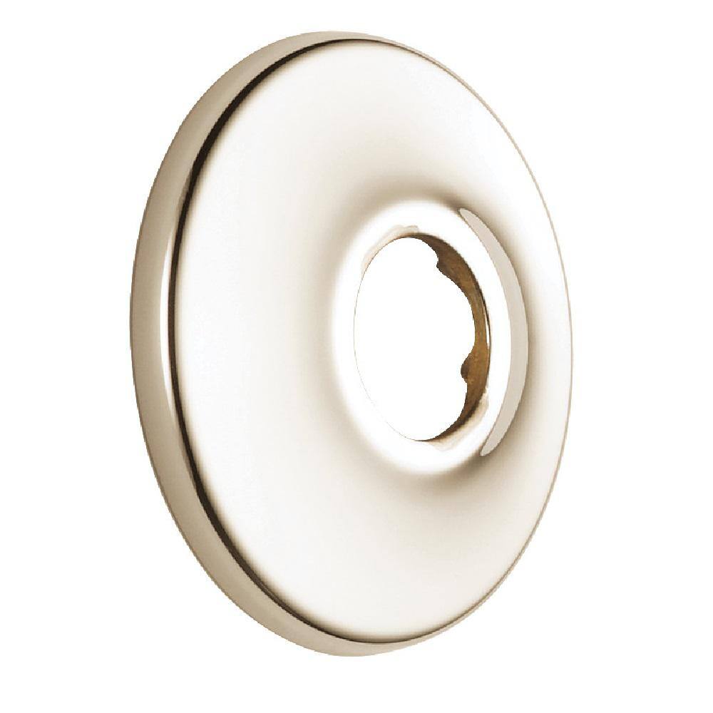 Delta 2.5 in. Brass Shower Arm Flange in Lumicoat Polished Nickel ...