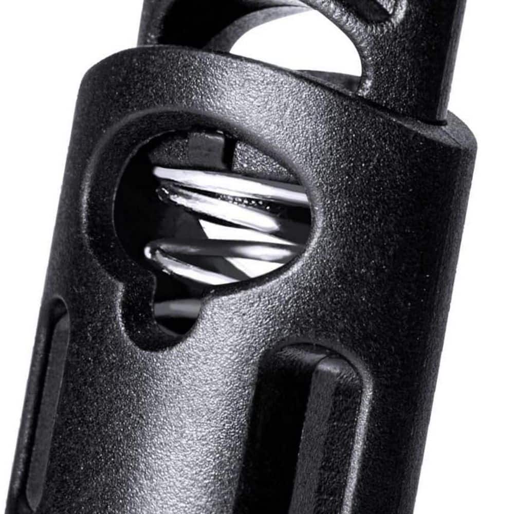 Lukyamzn 100-Pieces Black Plastic Cord Locks for Drawstrings, Shoelaces ...