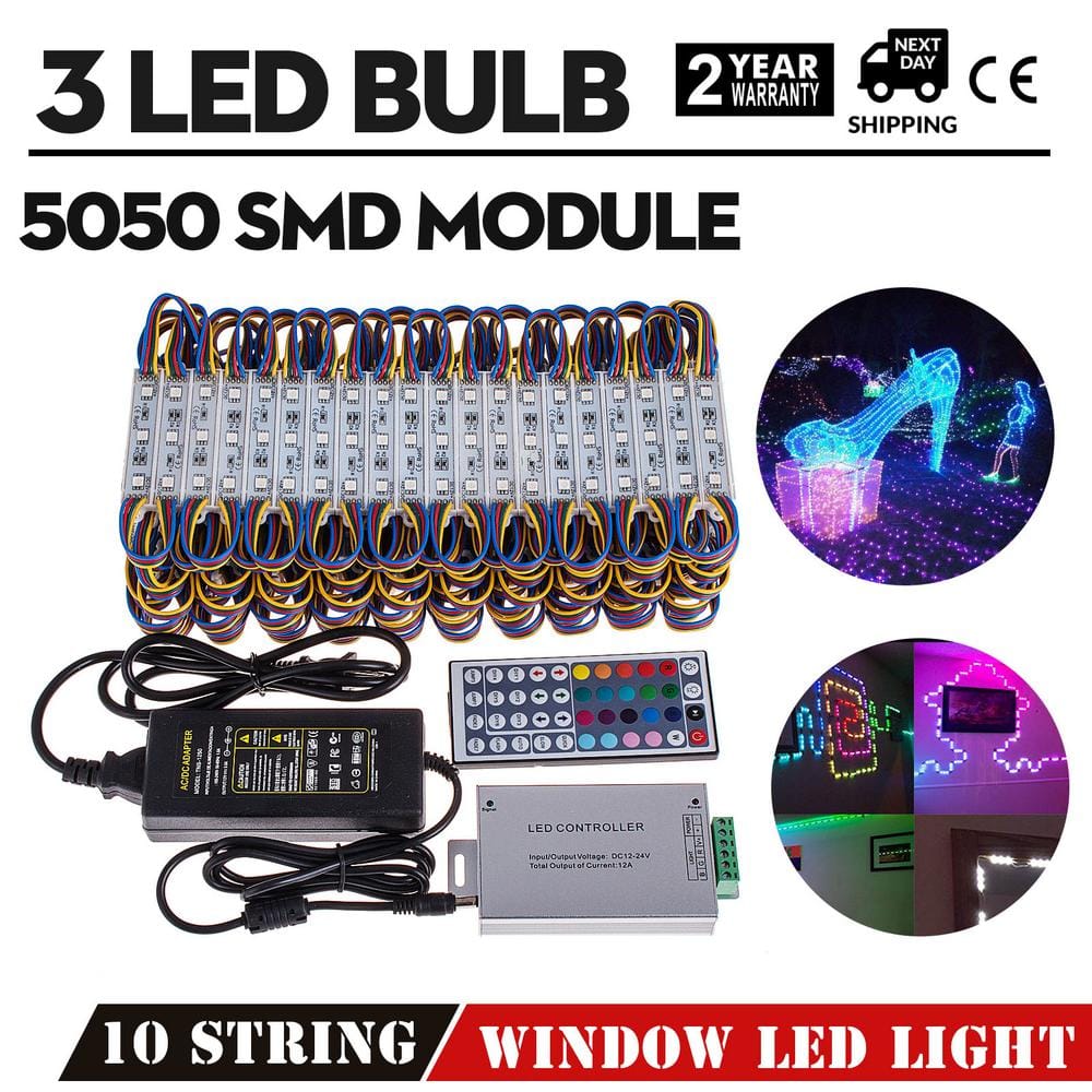 VEVOR Storefront Lights RGB SMD5050 20 Colors Window LED Light 100 ft ...