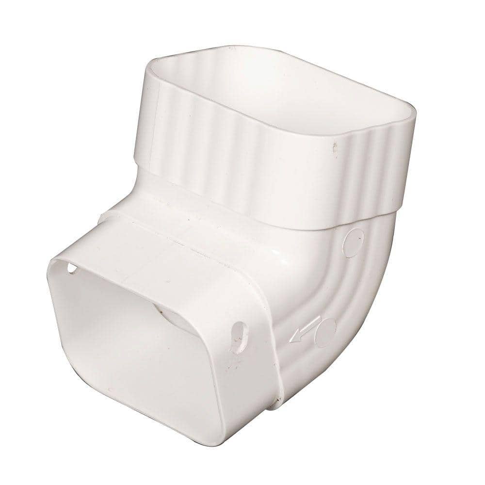 Amerimax Home Products 2 in. x 3 in. White Vinyl Downspout A-Elbow ...