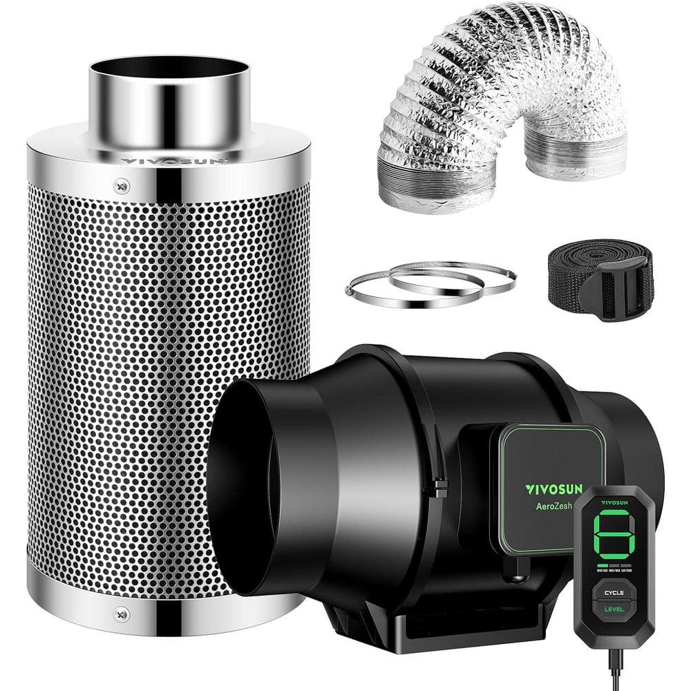 VIVOSUN AeroZesh S6 6 in. Inline Duct Fan with E12 Speed Controller ...